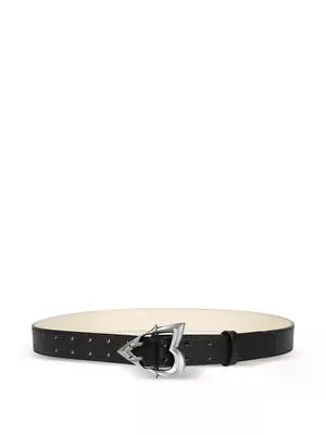 VAIN Hela Heart-buckle Leather Belt - Black
