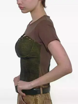 VIVAMUS Stud-embellished Cut-out T-shirt