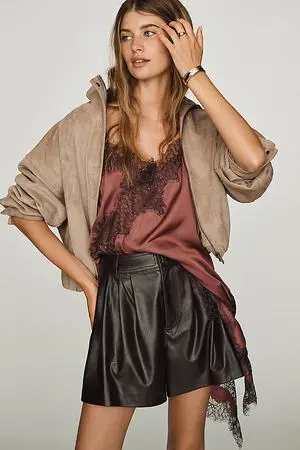 Astr The Label Atherton Faux-leather Shorts - Brown