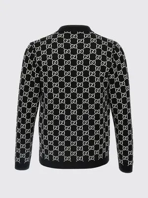 Gucci V-neck Wool Cardigan With Gg Monogram