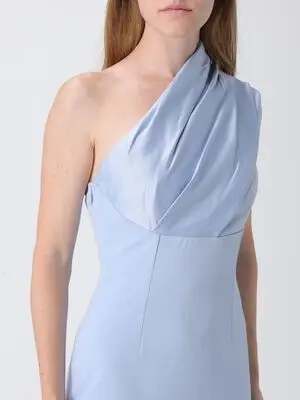 Solace London One-shoulder Satin Long Gown With Back Slit