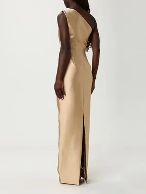 Solace London One-shoulder Satin Dress - Gold