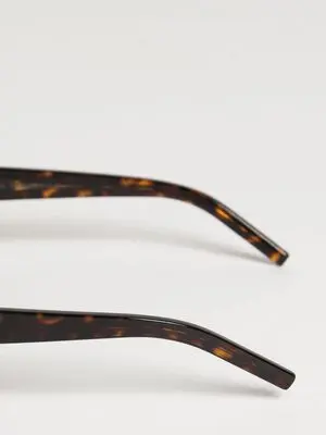 Saint Laurent Tortoiseshell Acetate Sunglasses With Monogram