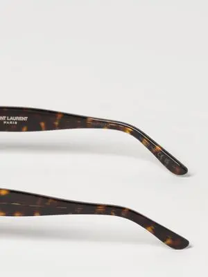 Saint Laurent Oval Tortoiseshell Acetate Sunglasses With Monogram