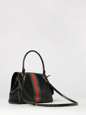 Gucci Paparazzo Leather Top Handle Bag With Web And Horsebit - Black
