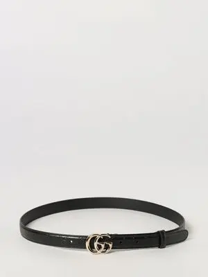 Gucci Gg Marmont Smooth Calfskin Leather Belt With Monogram Buckle - Black
