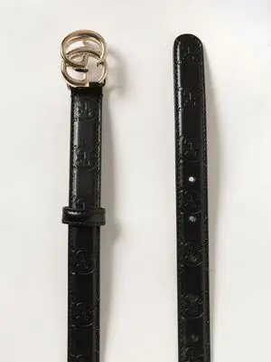 Gucci Gg Marmont Smooth Calfskin Leather Belt With Monogram Buckle