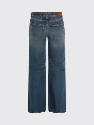 Gucci Cotton Denim Wide Leg Jeans With Horsebit