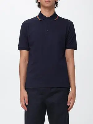 Gucci Short-sleeved Cotton Polo With Web Detail And Contrast Trim - Blue