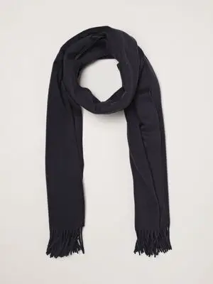 Max Mara Baci Pure Cashmere Scarf With Embroidered Logo And Fringes