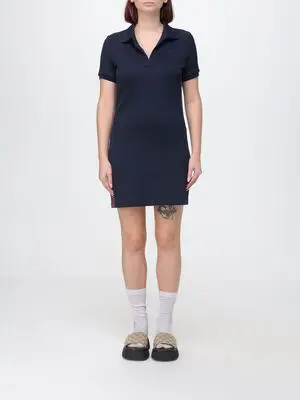 Gucci Web Detail Cotton Jersey Polo Mini Dress - Blue