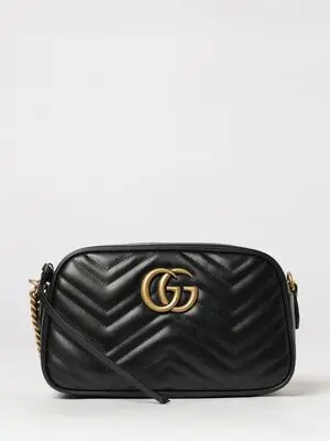 Gucci Gg Marmont Matelasse Chevron Nappa Shoulder Bag - Black