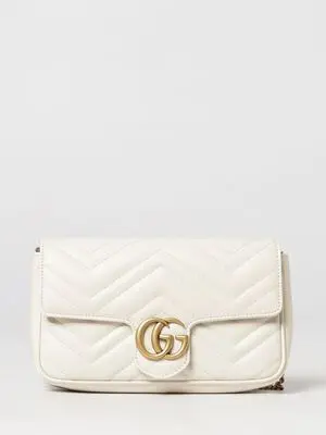 Gucci Gg Marmont Matelasse Chevron Nappa Mini Shoulder Bag - White