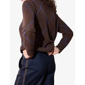 Whistles Diamond-pattern Knitted Wool Jumper