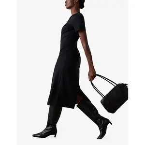 Whistles Ponte Lace-trim Crepe Midi Dress