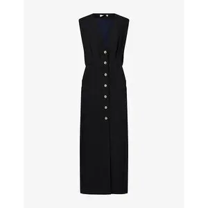 BLAZÉ MILANO Luna Button-up Woven Maxi Dress - Black