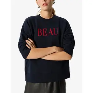 Whistles Beau Logo-embroidered Cotton Sweatshirt