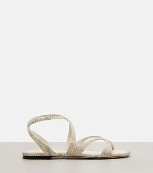 JIMMY CHOO Ayla Snake-effect Leather Sandals