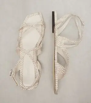 JIMMY CHOO Ayla Snake-effect Leather Sandals