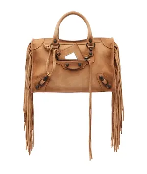 Balenciaga Le City Small Suede Top-handle Bag - Beige