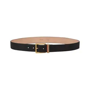 Thom Browne Metal Loop Belt In Soft Pebble Grain Leather - Black