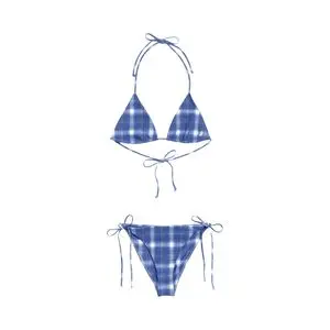 StÜssy Triangle Bikini Top 'navy Plaid - Blue