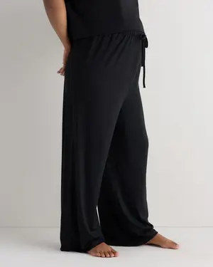 Quince Smooth Stretch Maternity Wide Leg Lounge Pants - Bold Black