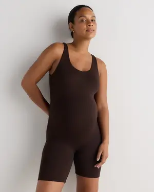 Quince Smooth Stretch Maternity Romper - Espresso