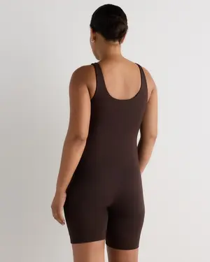 Quince Smooth Stretch Maternity Romper - Espresso