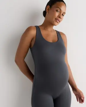 Quince Smooth Stretch Maternity Jumpsuit - Dark Coal