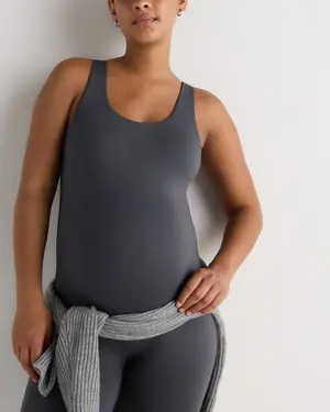 Quince Smooth Stretch Maternity Jumpsuit - Dark Coal