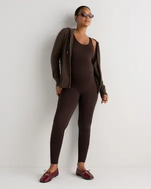 Quince Smooth Stretch Maternity Jumpsuit - Espresso