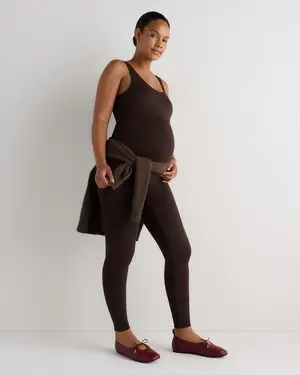 Quince Smooth Stretch Maternity Jumpsuit - Espresso