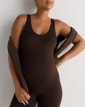 Quince Smooth Stretch Maternity Jumpsuit - Espresso