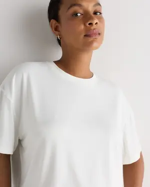 Quince Smooth Stretch Maternity Cropped Lounge T-shirt - Ivory