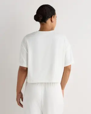 Quince Smooth Stretch Maternity Cropped Lounge T-shirt - Ivory