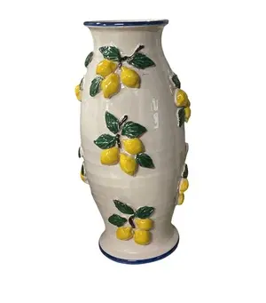 LES-OTTOMANS Ceramic Lemon Vase - Beige