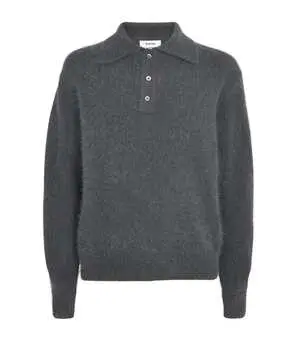 SYSTEM Wool Long-sleeve Polo Shirt