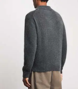 SYSTEM Wool Long-sleeve Polo Shirt