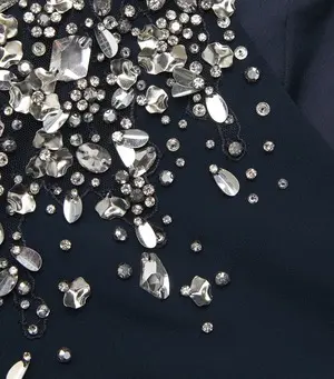 Jenny Packham Embellished Quicksilver Maxi Dress