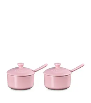 LE CREUSET Stoneware Serenity Condiment Pots With Spoons - Pink