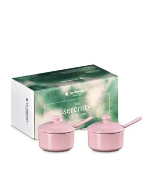 LE CREUSET Stoneware Serenity Condiment Pots With Spoons