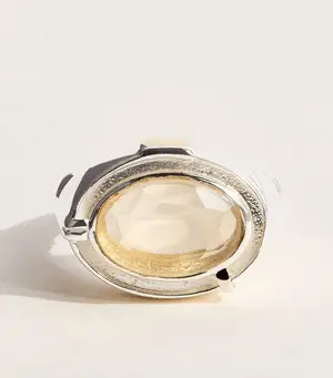 FYR Sterling And Yellow Gold Ayin Ring - Silver
