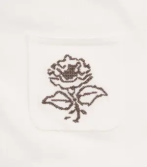 Claudie Pierlot Embroidered Flower Polo Sweater