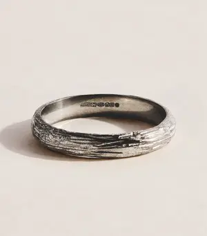 BLEUE BURNHAM Sterling Oak Band Ring - Silver