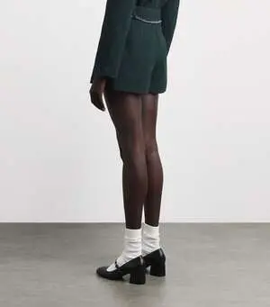 Maje Tweed Chain Belt Shorts