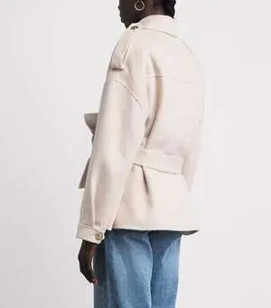 Maje Wool-blend Double-face Belted Jacket