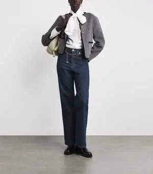 Maje Chain Belt Wide-leg Jeans