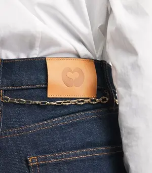Maje Chain Belt Wide-leg Jeans