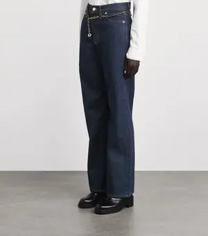 Maje Chain Belt Wide-leg Jeans